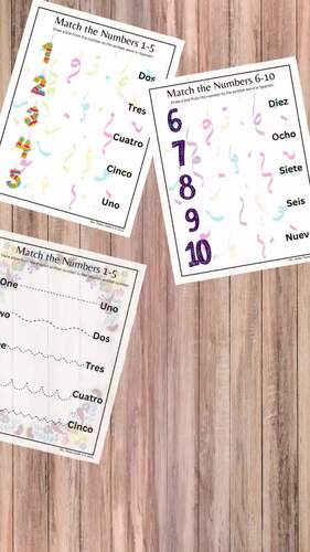Counting 1-10 in English to Spanish for Homeschool and Classroom ...