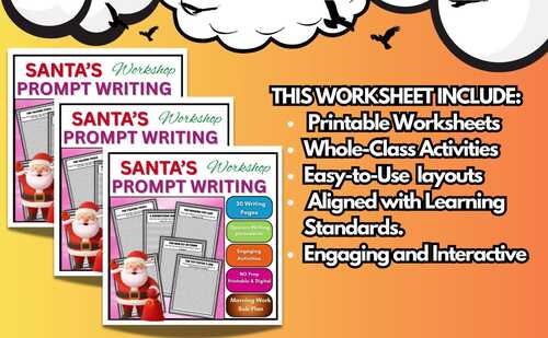 Santa's Workshop Opinion And Prompt Wrting Activities 4th,5th,6th,7th ...