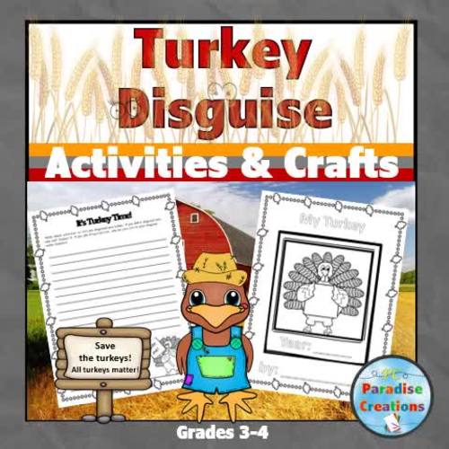 Turkey in Disguise Writing Craftivity by Paradise Creations | TpT