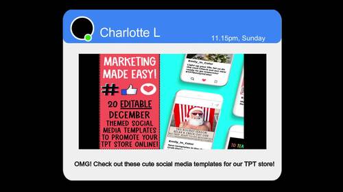December Themed Social Media Templates For Digital Marketing TPT Sellers