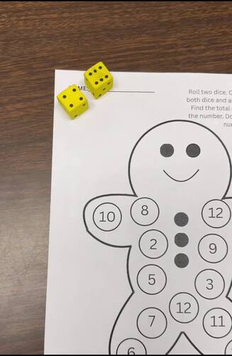 Gingerbread Roll and Cover Numbers | Dice Math Centers | Pre-K ...