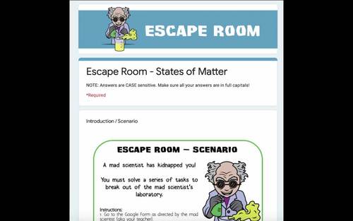 Escape Room Science - States of Matter by The Animated Teacher | TpT