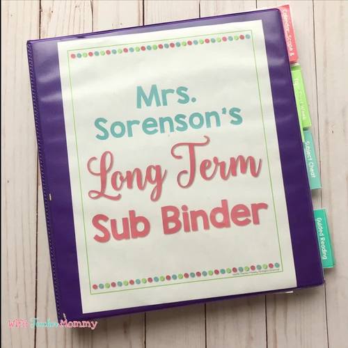 Long & Short Term Sub Binder Bundle PRINT + GOOGLE | Maternity Leave ...