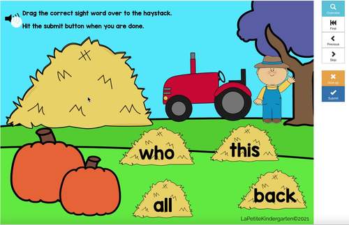 Fall Sight Words Level E Review BOOM Cards by La Petite Kindergarten