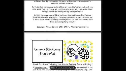 Fruits and Veggies Snack Mats, Printable Placemats for Picky Eaters