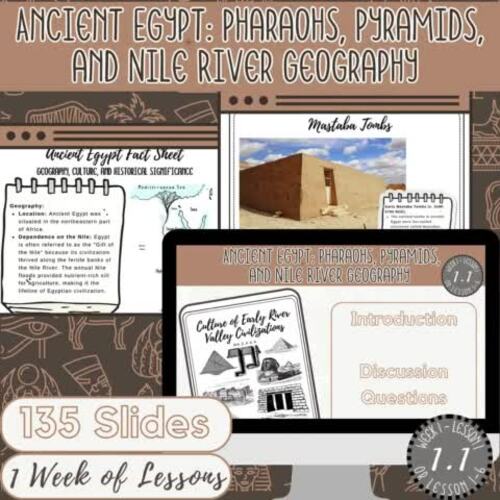 Ancient Egypt - Pharaohs Pyramids and Nile River Geography Bundle