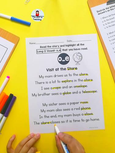 Long Vowel O Reading Comprehension Passage by The Joy in Teaching