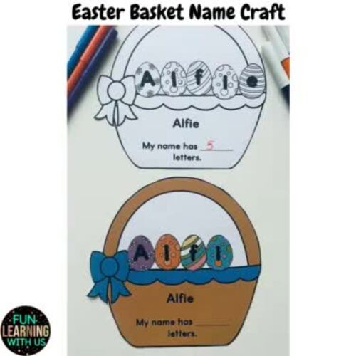 Easter Basket Name Crafts | Seasonal Editable Name Activity | TPT
