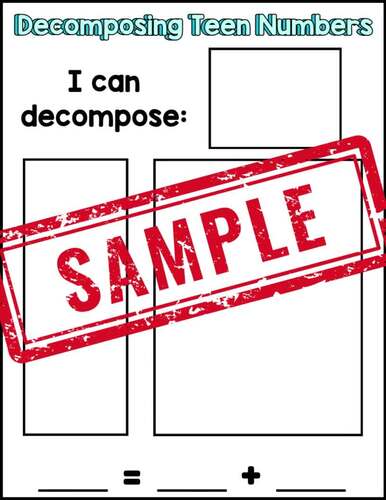 Decomposing Teen Numbers Activities-115 pages by Kinderoo81 | TPT