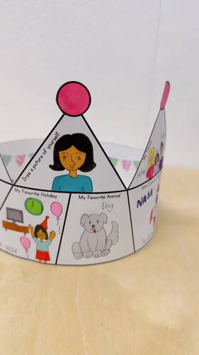 All About Me Worksheet & Crown Craft – Back to School Activity | Hat ...