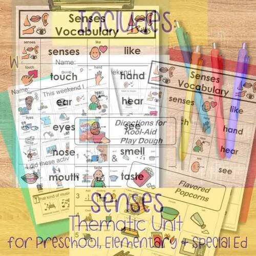 Senses Thematic Unit for Preschool, Elementary, and Special Education