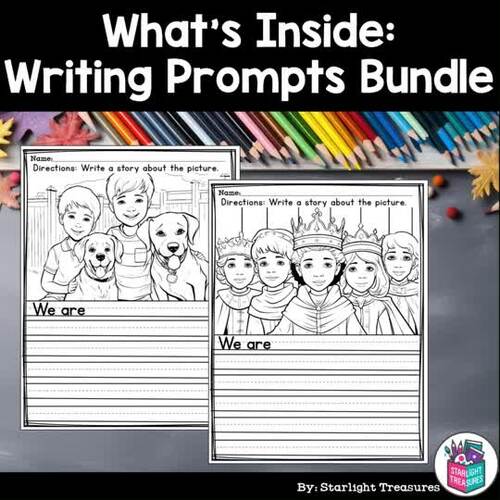 Writing Prompts BUNDLE, Picture Writing with Sentence Starter for Early ...