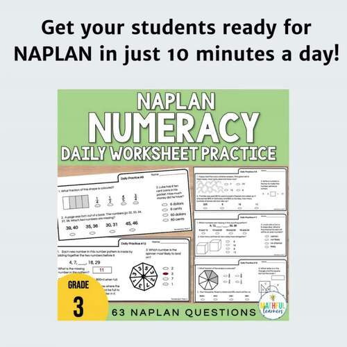 NAPLAN Numeracy - Practice Tests Year 3 - Daily Maths Worksheets