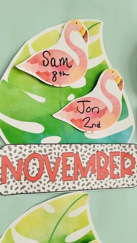 FLAMINGO Tropical Birthday Chart | Editable | Classroom Decor | Banner ...