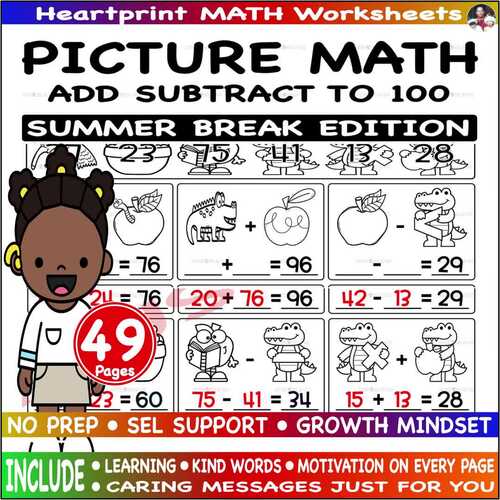 Addition and subtraction within 100 with pictures Ready Power - Summer ...