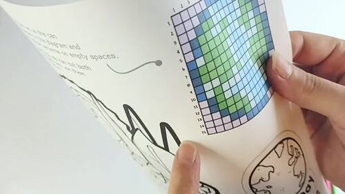 Earth Day Pixel Craft for Middle Grades Coloring Bookmarks Art Activitiy