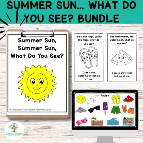 Summer..Summer..What Do You See BUNDLE~Coloring Books~PowerPoint~Prek-1st