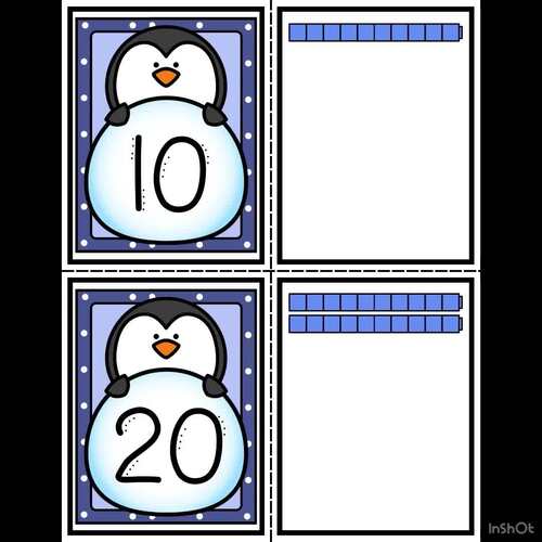 Penguin Counting by 10 Matching Cards | Tens & Ones | Kindergarten Math ...