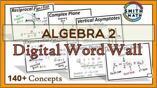 Algebra 2 Word Wall Posters by Smith Math | TPT