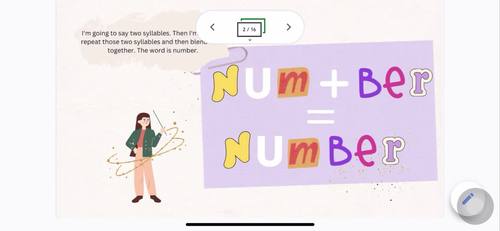 Segmenting Syllables Orton Gillingham VCCV Jamboard by learnwlaur