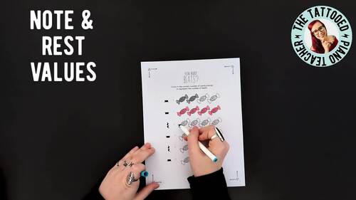 Valentine's Day MUSIC WORKSHEETS | Music Math, Note Values [Beginner Piano]