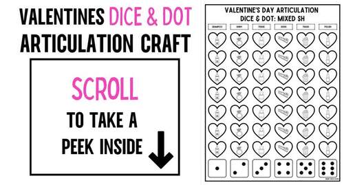 Valentine’s Day Articulation Activities for Speech Therapy Dice & Dot ...