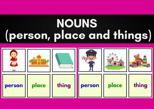 Nouns (place, person, things) with photos Flash cards | ESL Beginners