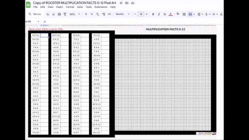 Multiplication Facts Pixel Art Math Digital Resource | Rooster | TPT