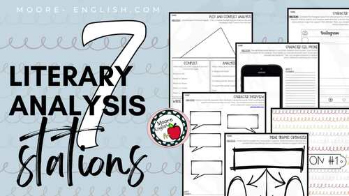 7 Literary Analysis Stations for ELA (Plot, Character, Theme, Setting ...