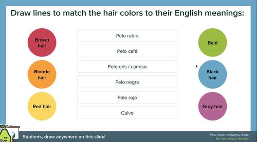 Spanish Hair and Eye Color Pear Deck, Physical Description by Senora's ...
