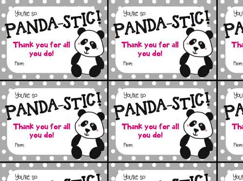 Hello Panda Cookie Teacher/ Staff Appreciation Treat Tag- You're so ...