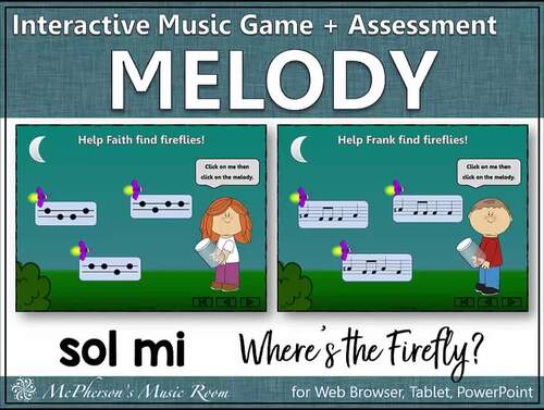 Solfege Game Elementary Music Game Activity + Assessment Sol Mi {Firefly}