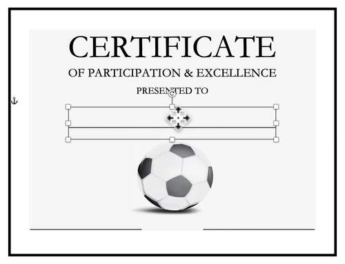 Soccer Sport Award Certificate Editable by Mr Jim's Health and PE Resources