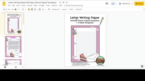 Birthday Letter Writing Paper Printable & Digital Templates by All in a ...