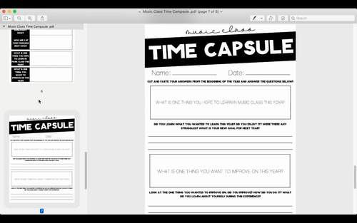 Music Time Capsule | Printable Activity & Distance Learning by ...