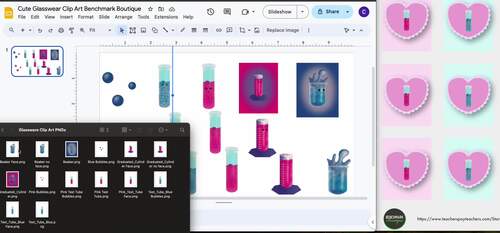 Cute Glassware Science Clip Art Set test tube, beaker, graduated ...