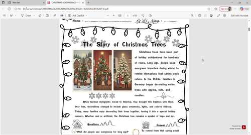 CHRISTMAS READING PACK GRADES 7–8 by chiwden | TPT