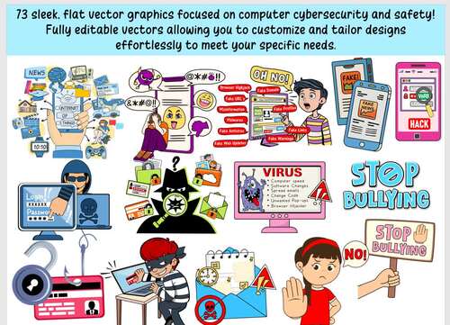 Computer Safety & Security 1 Clip Art, Cyber Safety Clip Art ...