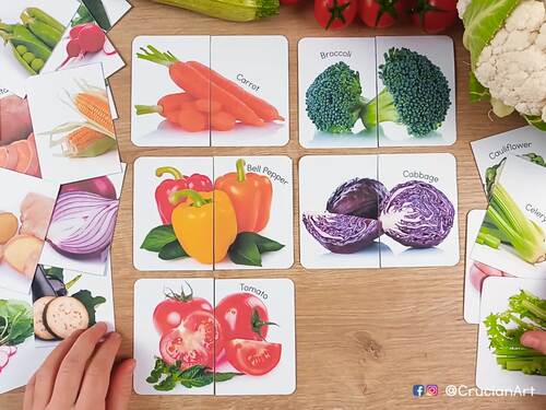 Vegetables Photo Puzzle Pairs: Toddler, Preschool, PreK Matching ...