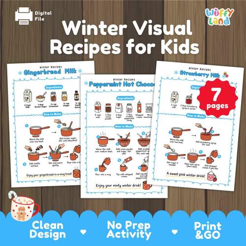 Winter Visual Recipes for Kids | Life Skills Cooking & Sequencing Activity