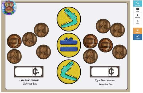 Counting Money | Boom Cards | Count & Compare Pennies by Funny Owl
