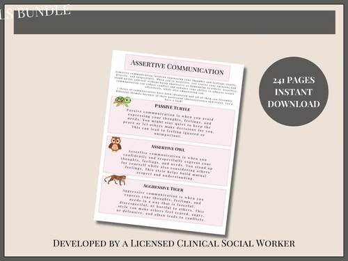 Teen Life Skills Worksheet Bundle, Therapy worksheets, calming corner, Kids