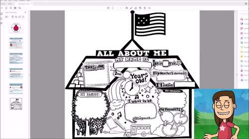 Back To School! Color Your School All About Me Poster! School House Theme!