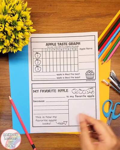 Apple Taste Test Booklet | Apple Tasting | Graphing | Writing | Apple Day