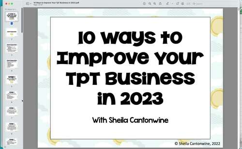 10 Ways to Improve Your TpT Business in 2023 by Sheila Cantonwine