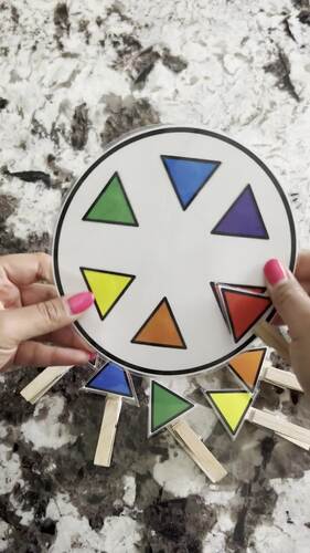 Fine Motor Triangle Wheel Matching (Color) by Motivated OT Mama | TPT