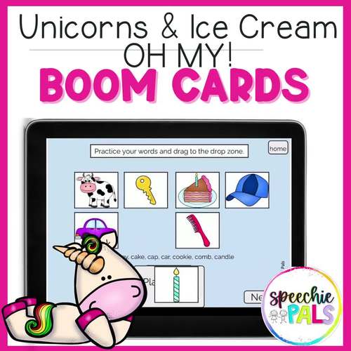 Articulation Unicorns & Ice Cream OH MY! Boom Cards K by Speechie Pals