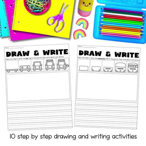 Back-to-School Step by Step Directed Drawing and Writing Activities