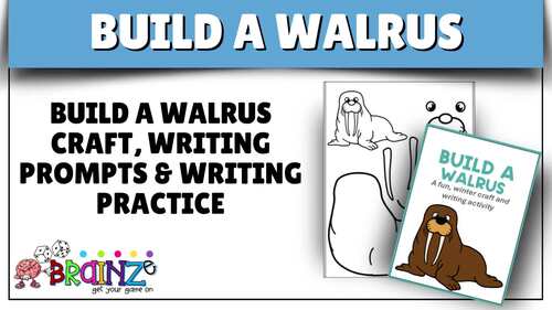 Walrus Craftivity | Winter Arctic Animal Cut & Paste Craft + Writing ...