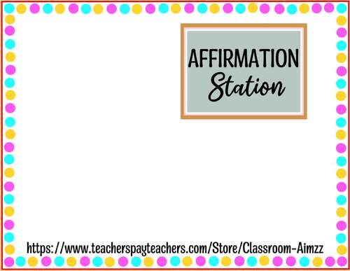 Printable Boho Neutral Positive Affirmation Station, Student ...